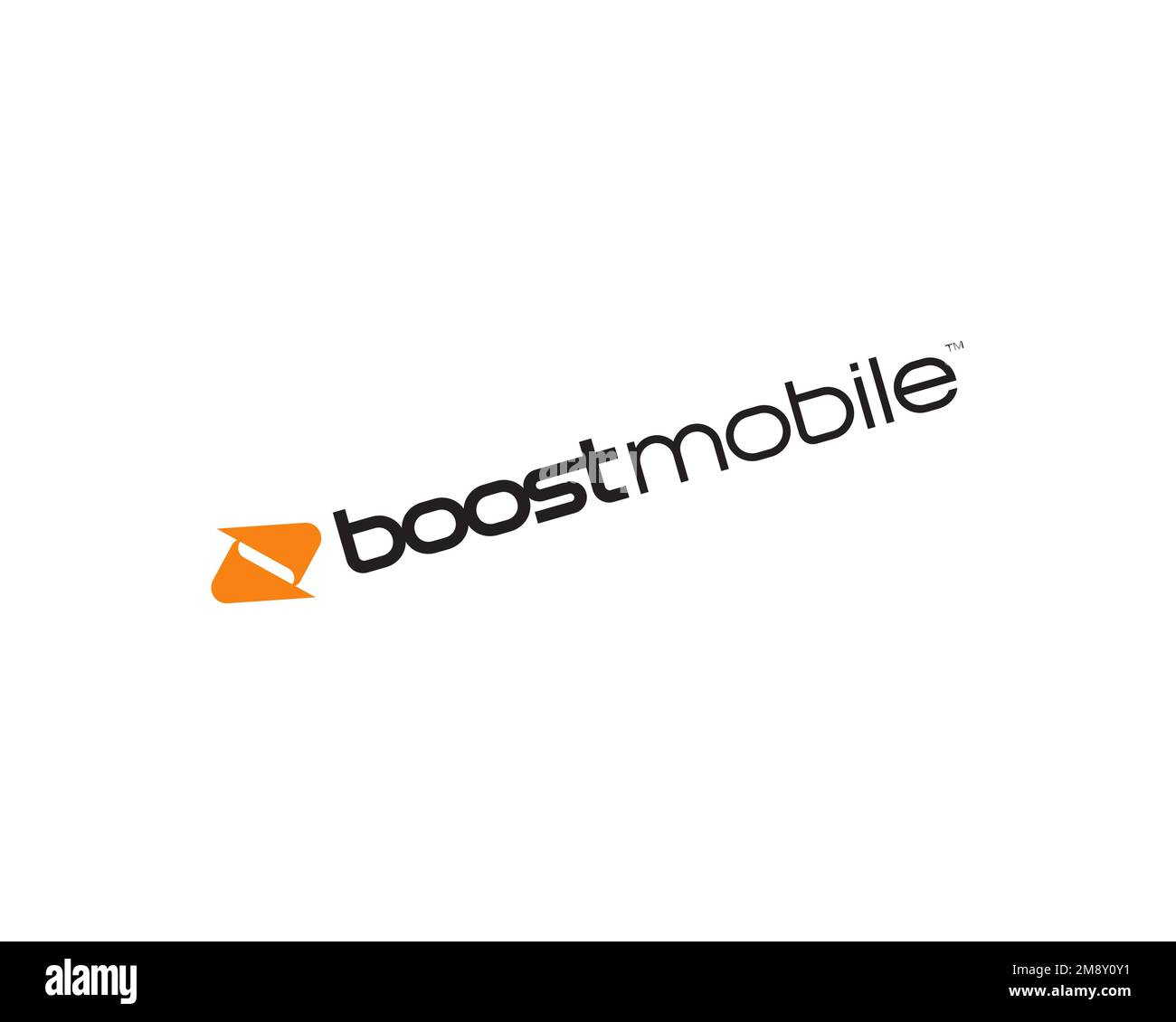 Boost Mobile, rotated logo, white background Stock Photo - Alamy