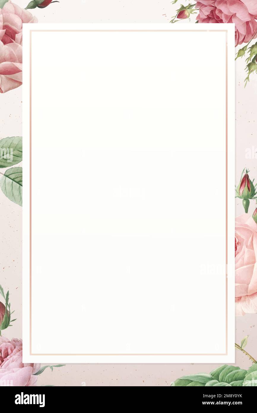 Pink rose pattern on white background vector Stock Vector Image & Art ...