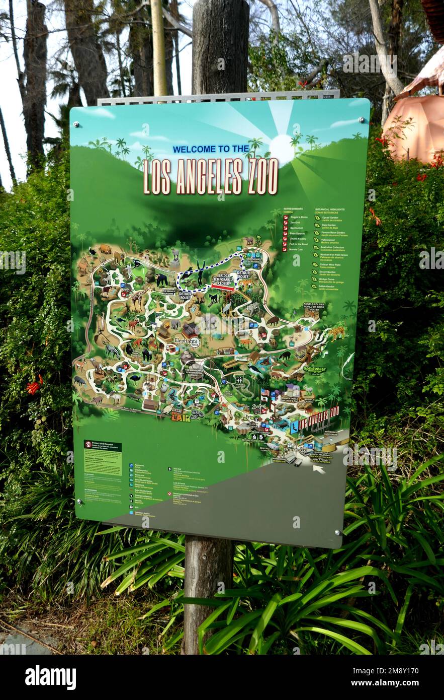 Los Angeles, California, USA 12th January 2023 LA Zoo Map on January 12 ...