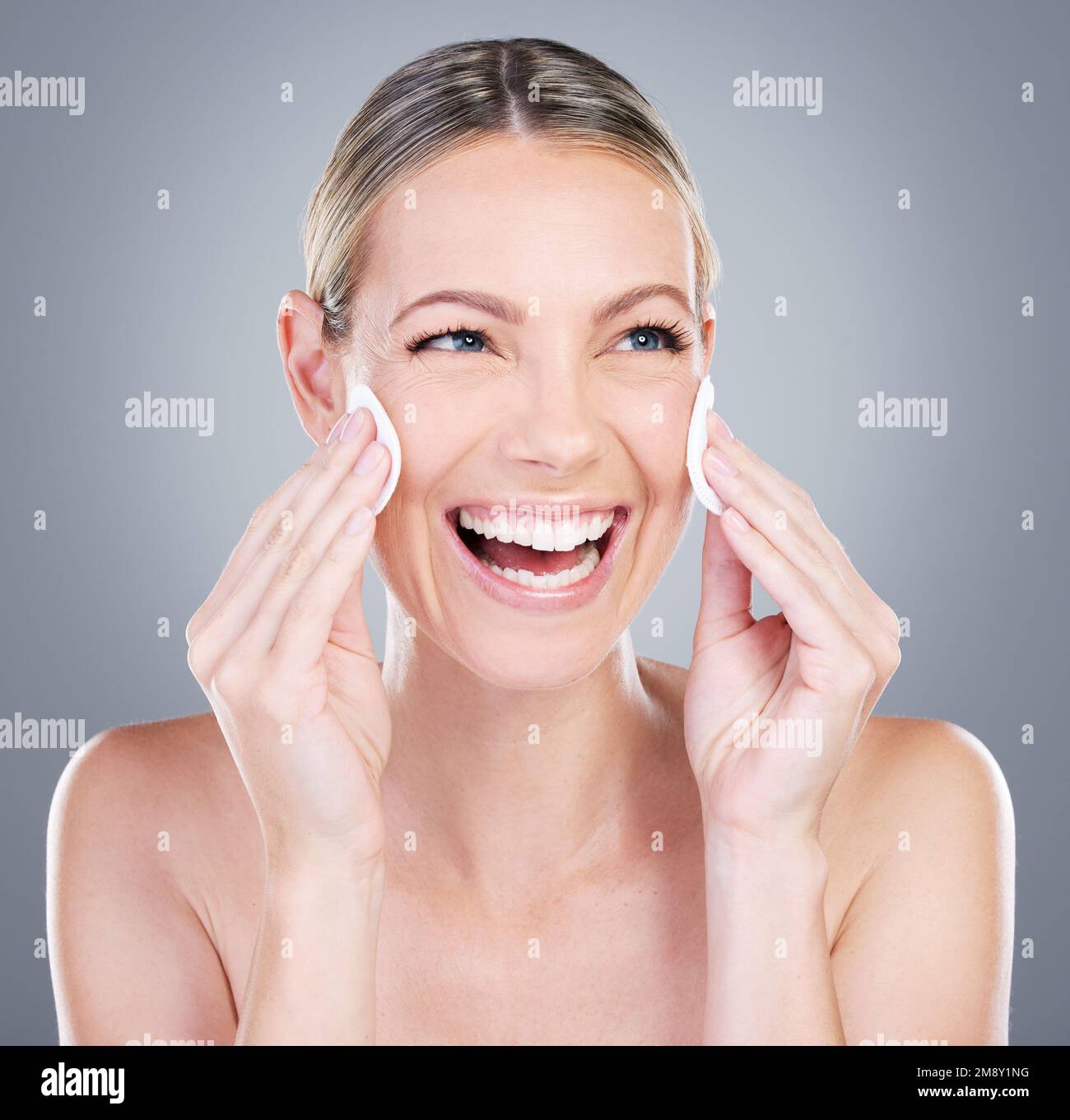 Toner aids the skin in retaining moisture. Studio shot of an attractive ...