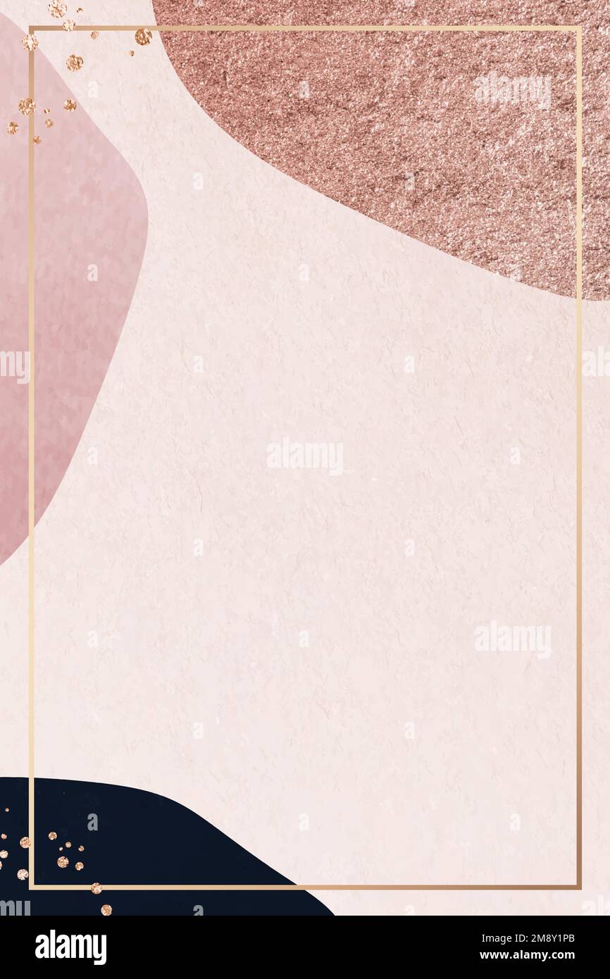 Gold frame on pink patterned background vector Stock Vector Image & Art ...