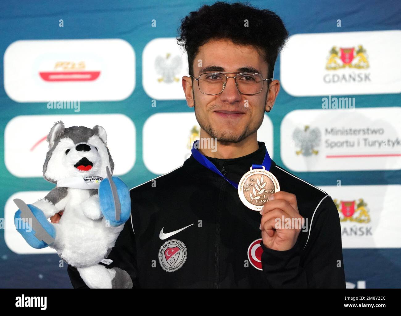Furkan Akar (TUR) winner of the bronz medal on the 1000m men during ISU ...