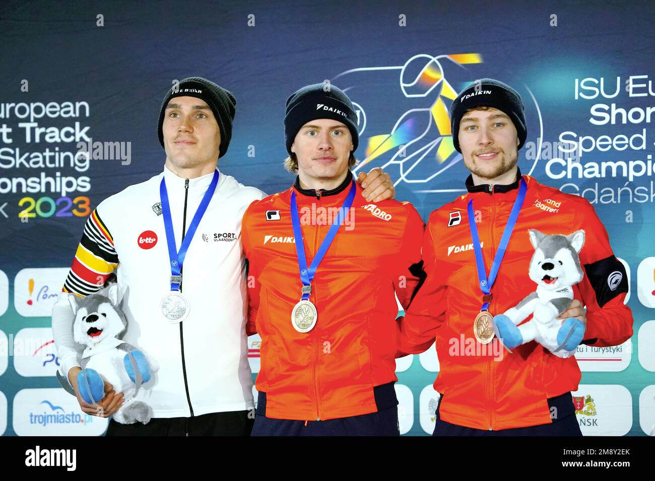 L-R Stijn Desmet (BEL) Jens van het Wout (NED) and Friso Emons (NED ...