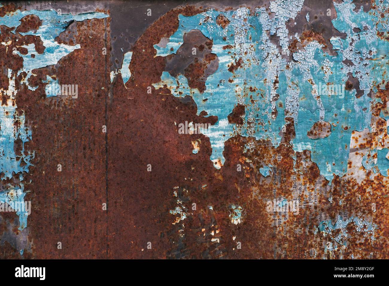 texture of rusty old metal with corrosion and exfoliating paint Stock ...