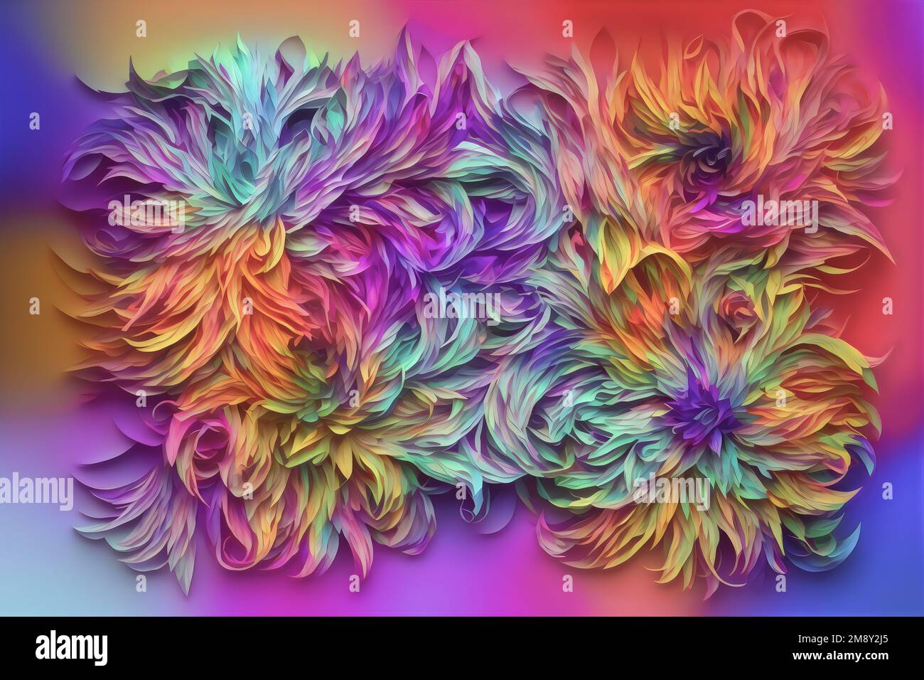 Abstract fractal flower patterns and shapes - Digital Illustration ...