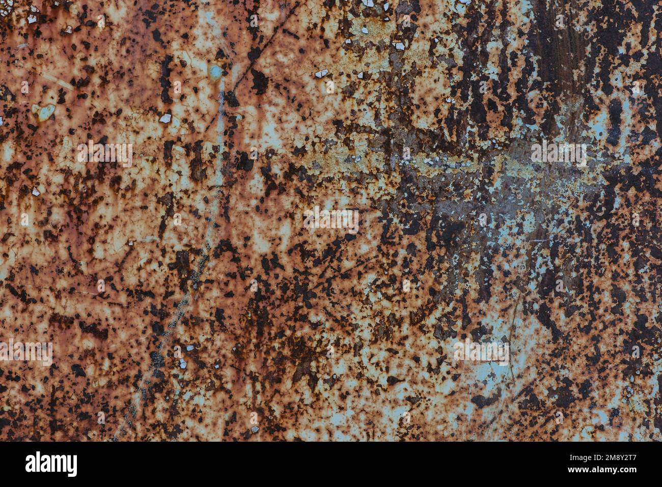 texture of rusty old metal with corrosion and exfoliating paint Stock ...