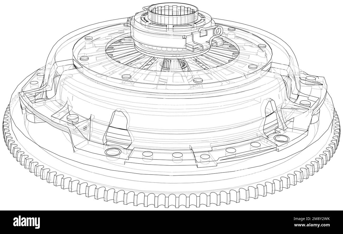 Sketch of clutch basket for the car. Vector Stock Vector Image & Art ...