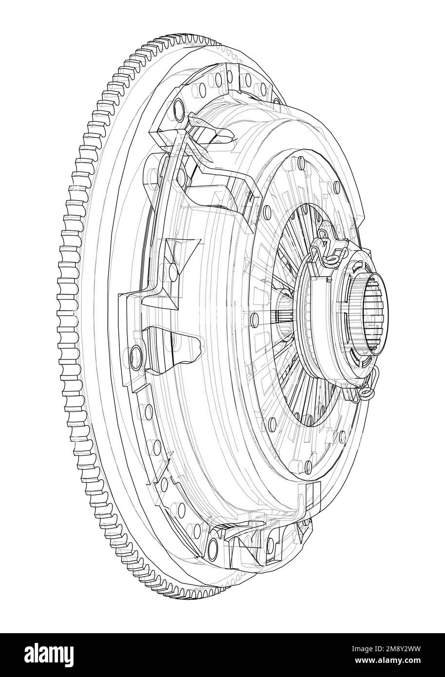 Sketch of clutch basket for the car. Vector Stock Vector Image & Art ...