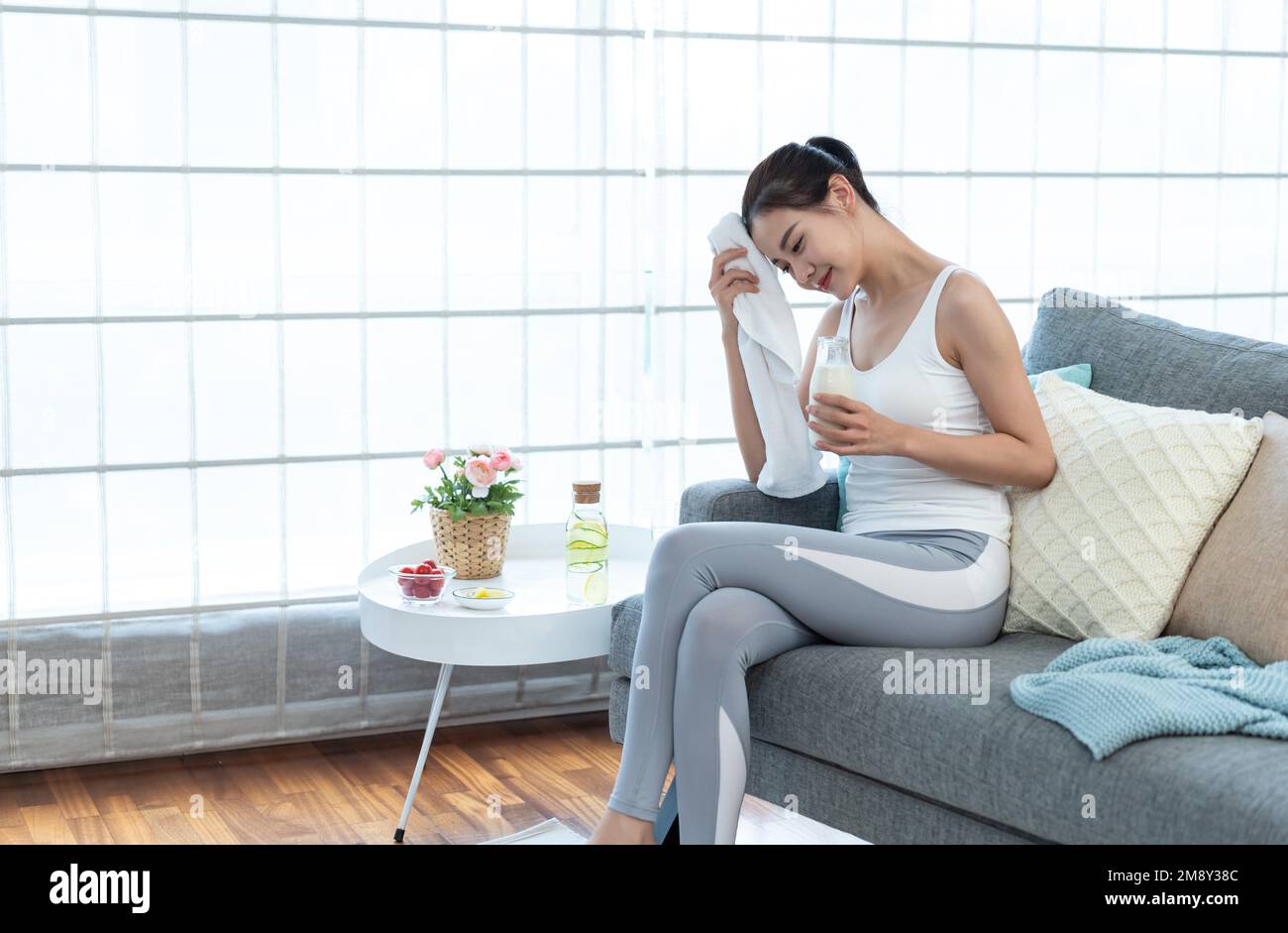 A young woman after a rest Stock Photo - Alamy