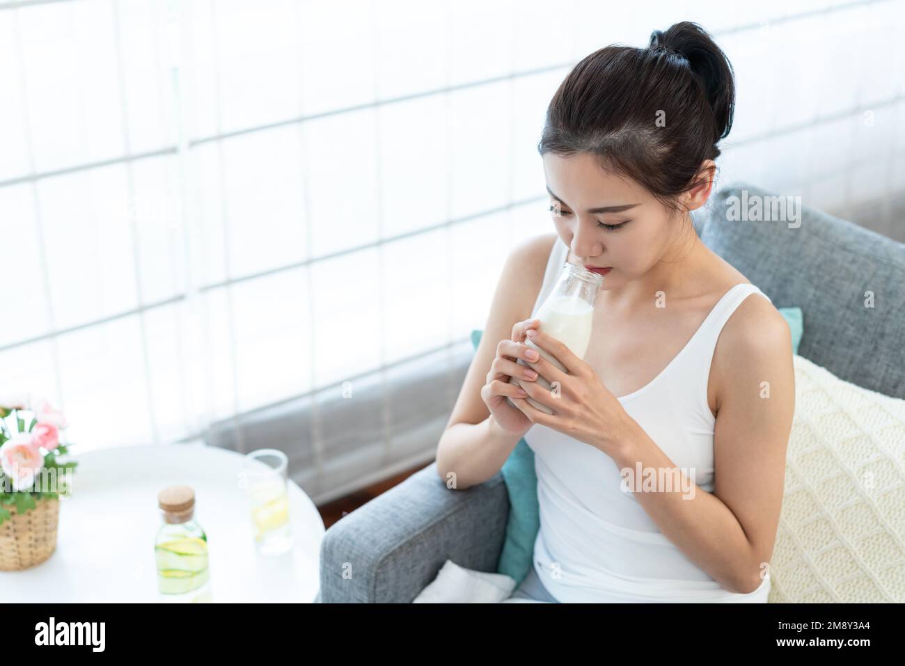 A young woman after a rest Stock Photo - Alamy