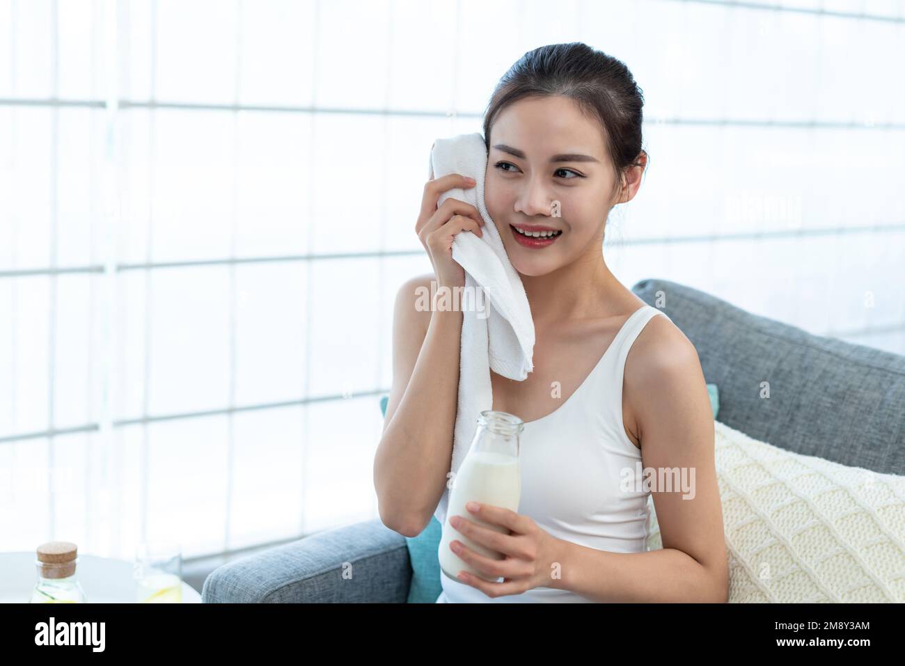 A young woman after a rest Stock Photo - Alamy