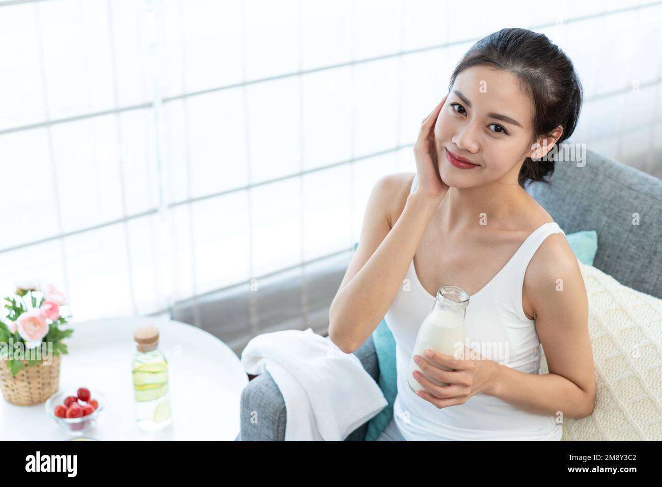 A young woman after a rest Stock Photo - Alamy