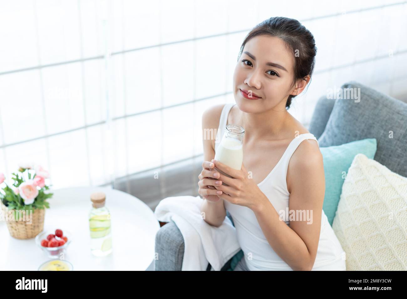 A young woman after a rest Stock Photo - Alamy