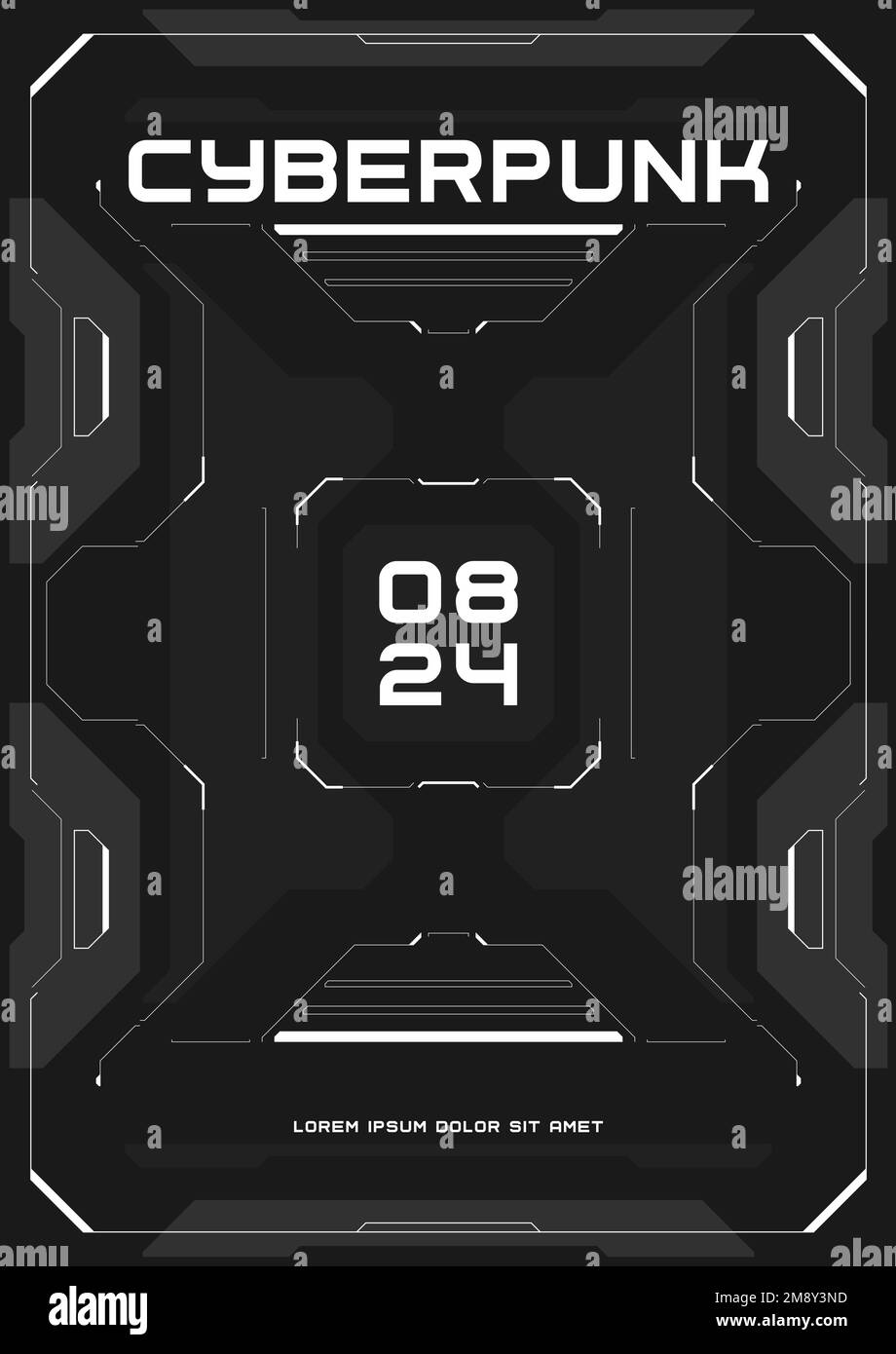 Cyberpunk futuristic poster. Tech cyberpunk design for web and print ...