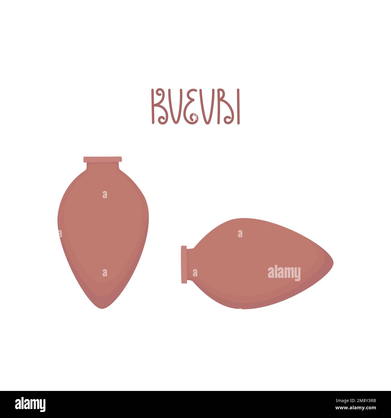 Kvevri vector illustration set. Traditional Georgian clay vessel, jug ...