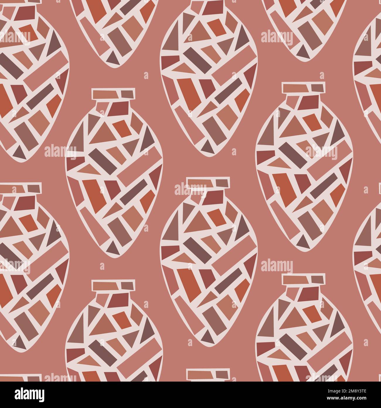 Kvevri seamless vector pattern. Traditional Georgian big clay vessel ...