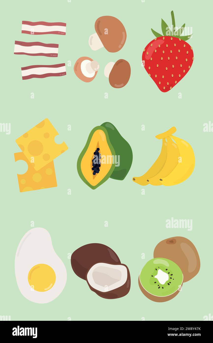 Vector colorful food sticker set Stock Vector Image & Art - Alamy