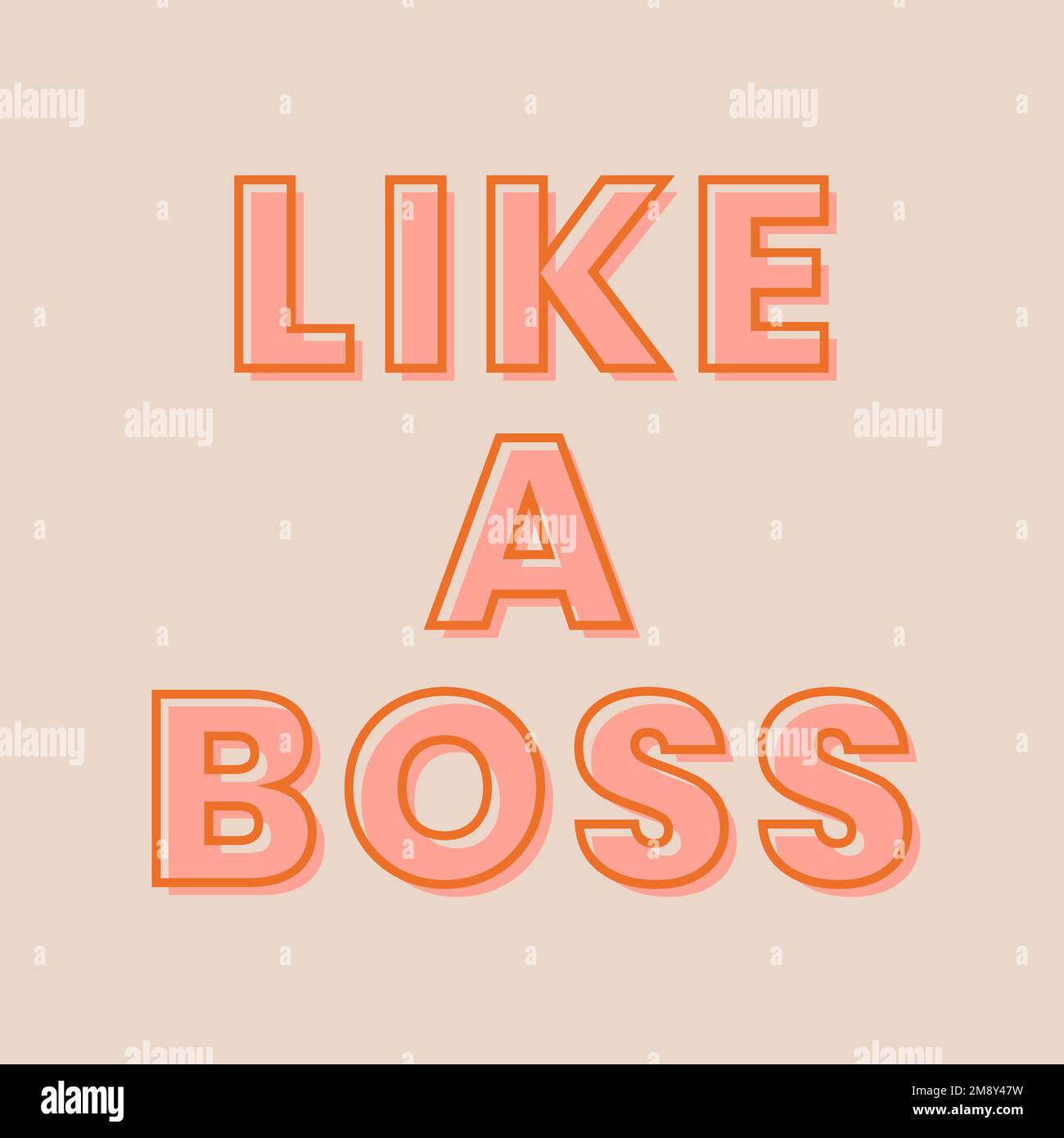 Like a boss typography on a pastel peach background vector Stock Vector ...