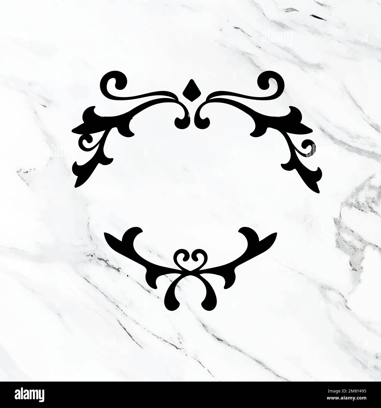 Scroll ornament frame vector gold art deco Stock Vector Image & Art - Alamy