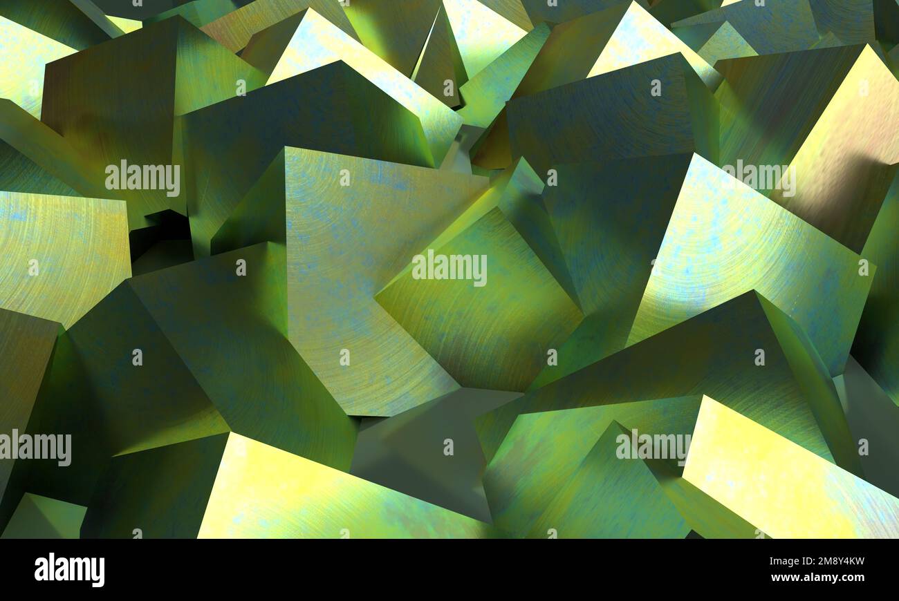 Wallpaper. Green abstract polyhedra. 3d texture. Background Stock Photo ...