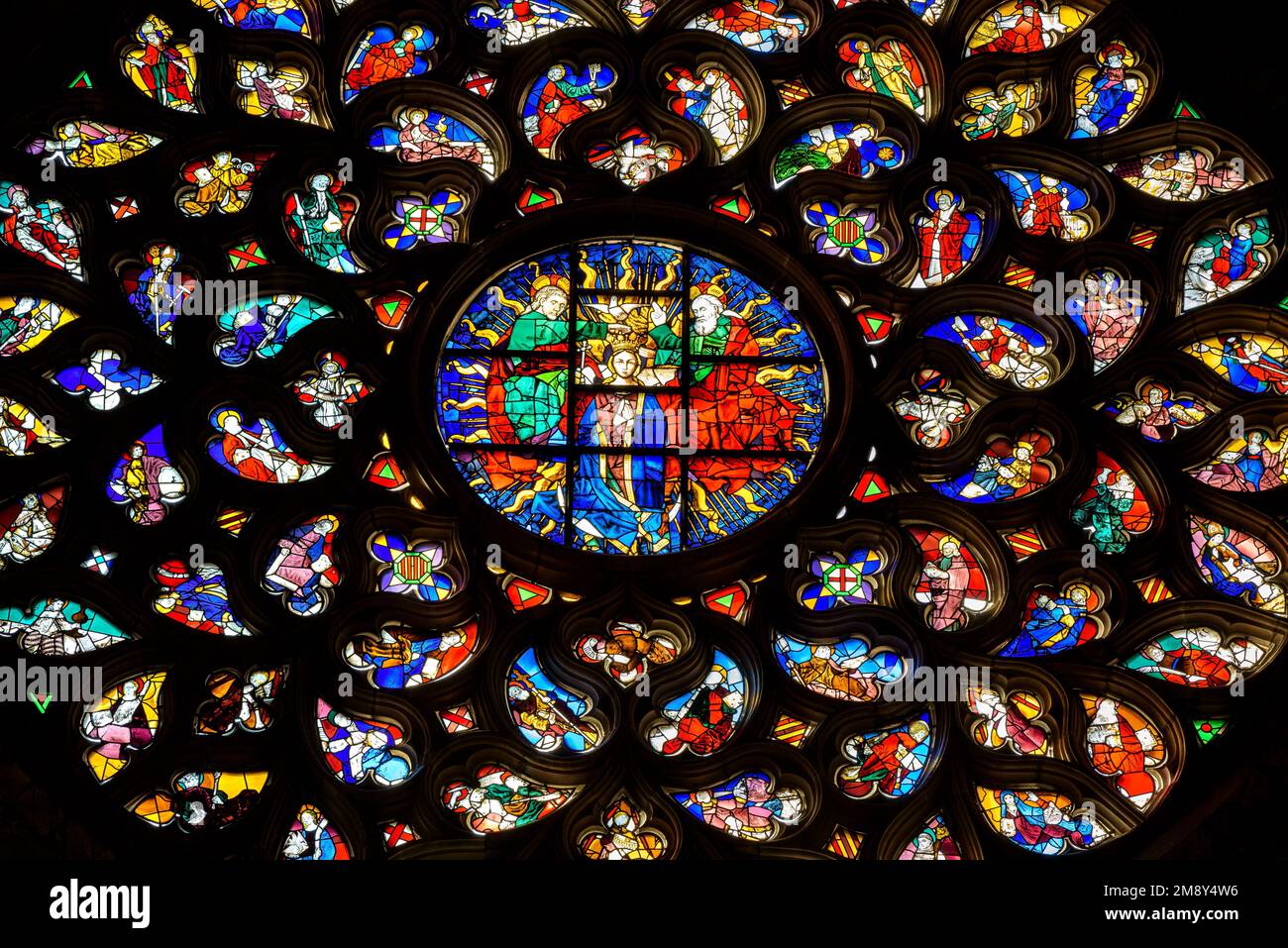 Rose window of the Basilica of Santa Maria del Mar (Barcelona ...
