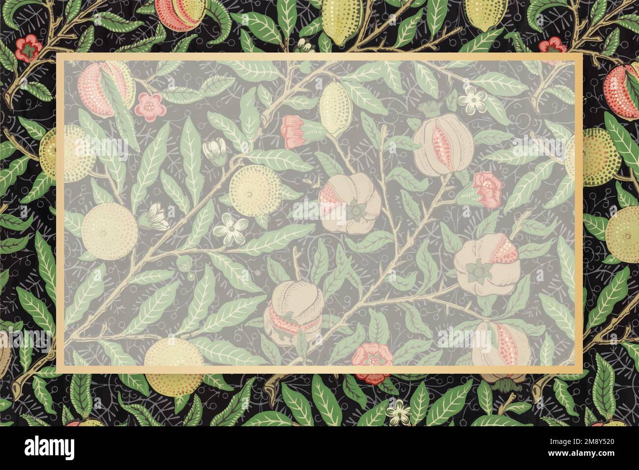 Floral frame vector William Morris pattern vintage Stock Vector Image ...