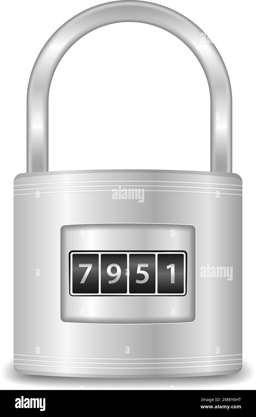 Metallic lock with code, vector eps10 illustration Stock Vector Image ...
