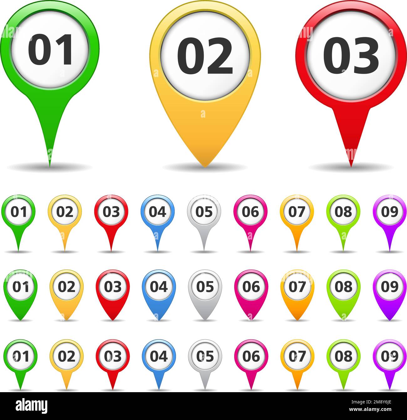 Map markers with numbers, vector eps10 illustration Stock Vector Image & Art - Alamy