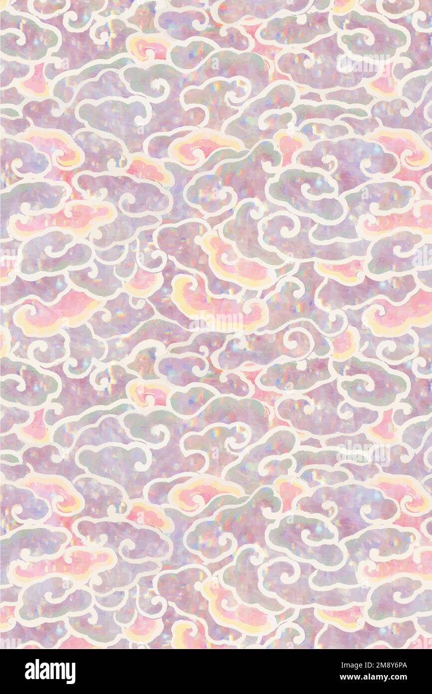Floral holographic vector pattern remix from artwork by William Morris ...