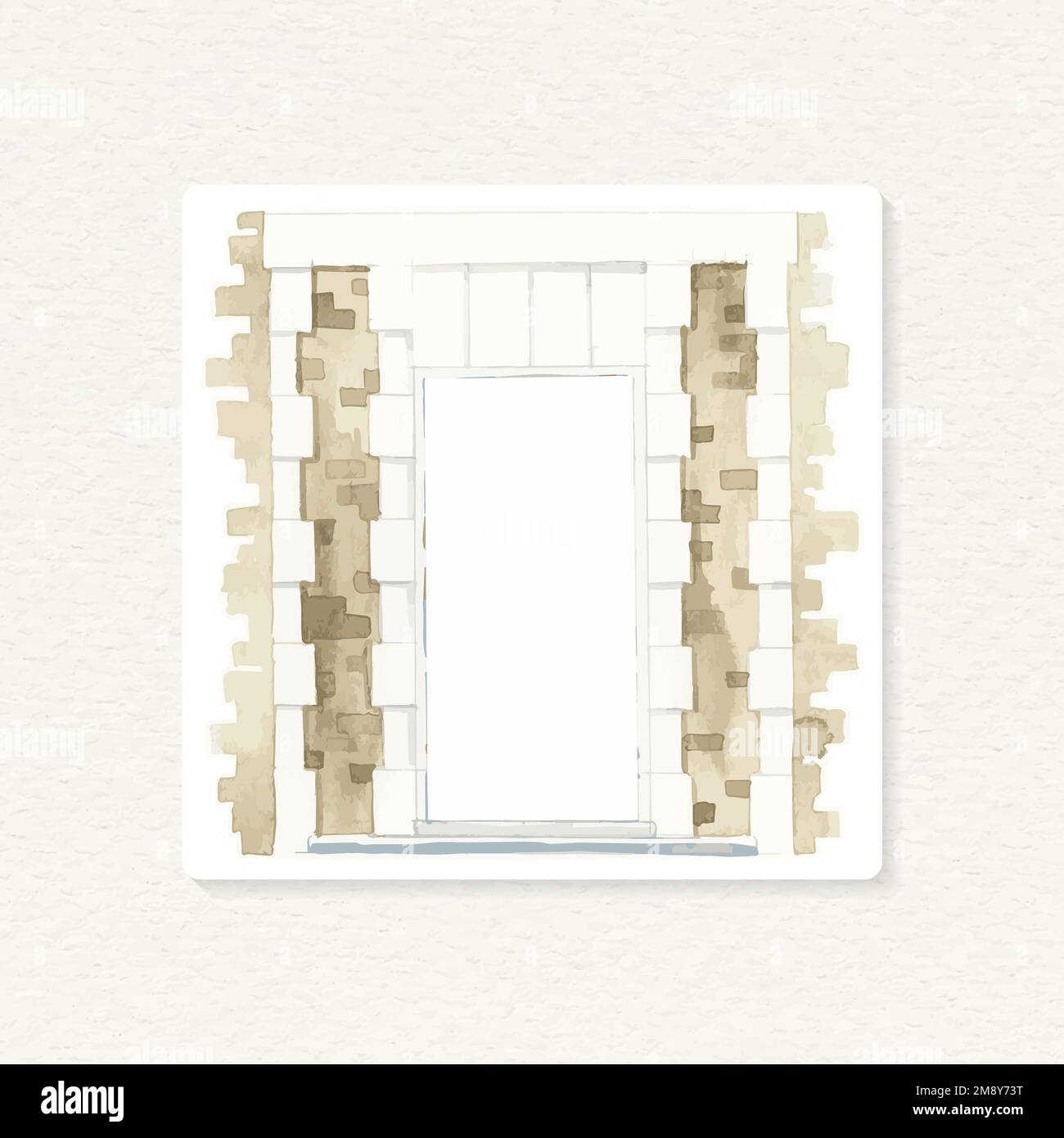 Vector watercolor vintage hand drawn clipart European window ...