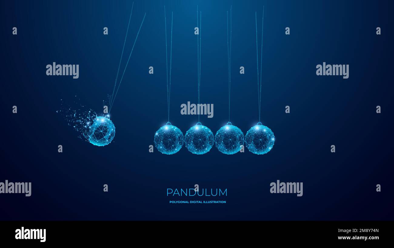 Pendulum Newton Cradle. Digital Polygon Vector Stock Vector Image & Art ...