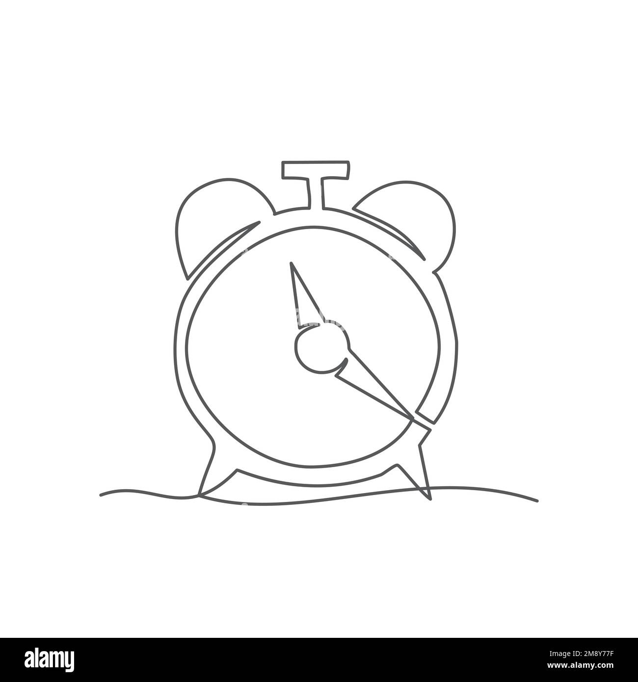 Clock One line drawing on white background Stock Vector Image & Art - Alamy