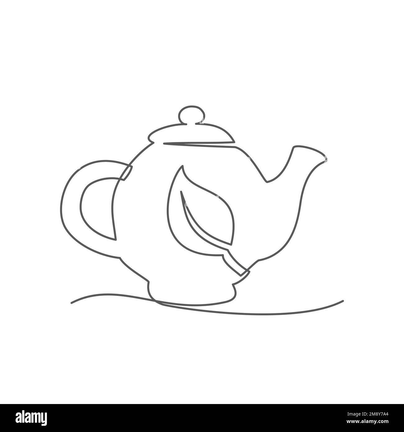 Teapot One line drawing on white background Stock Vector Image & Art ...