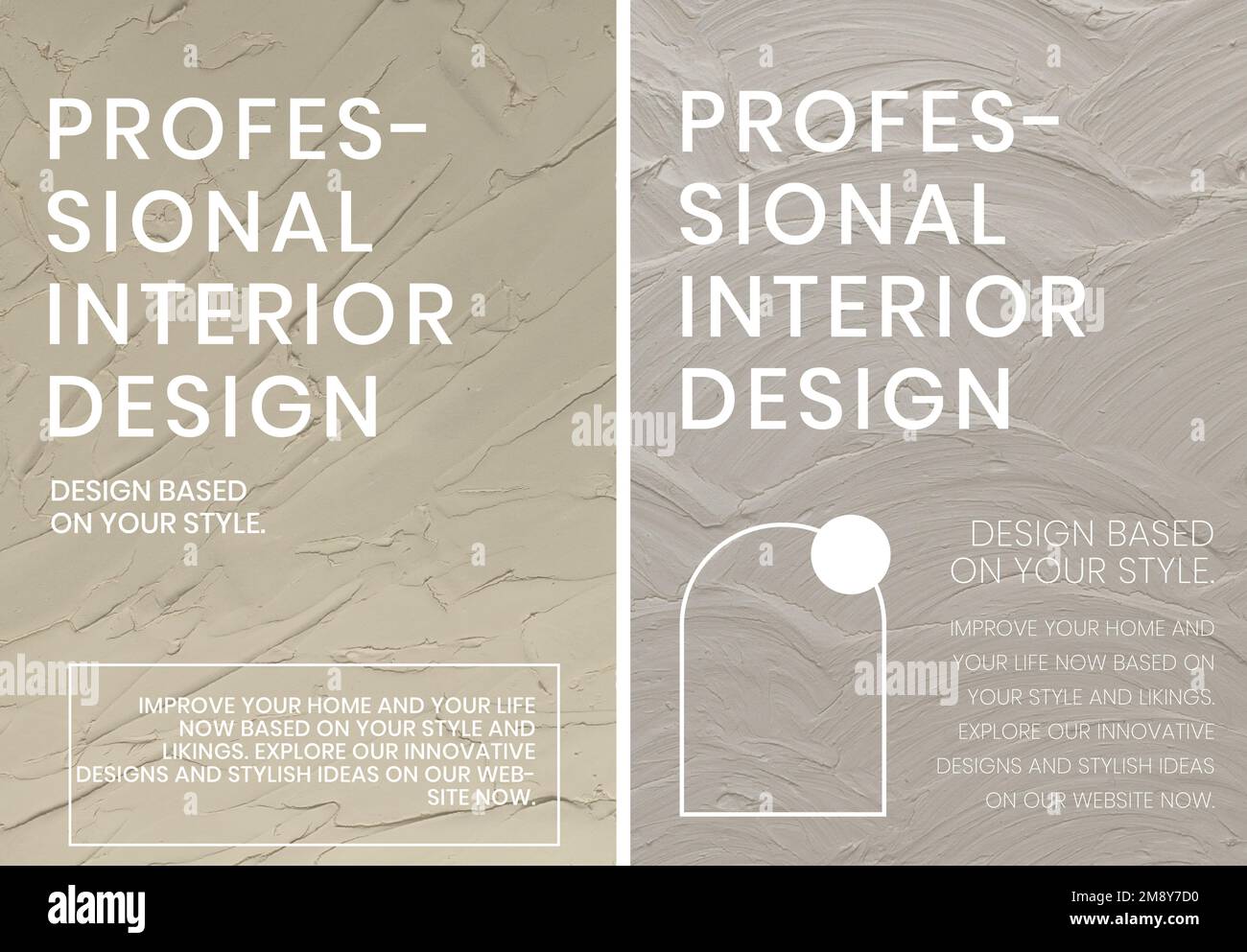 Minimal textured poster template vector for interior company dual set ...