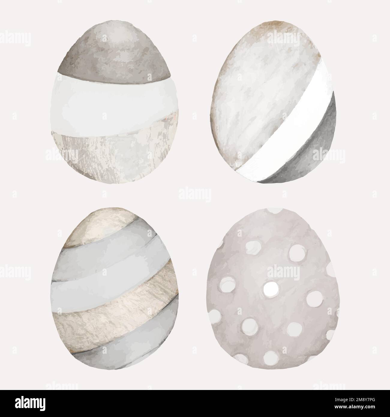 Neutral gray Easter egg pattern collection vector Stock Vector Image ...