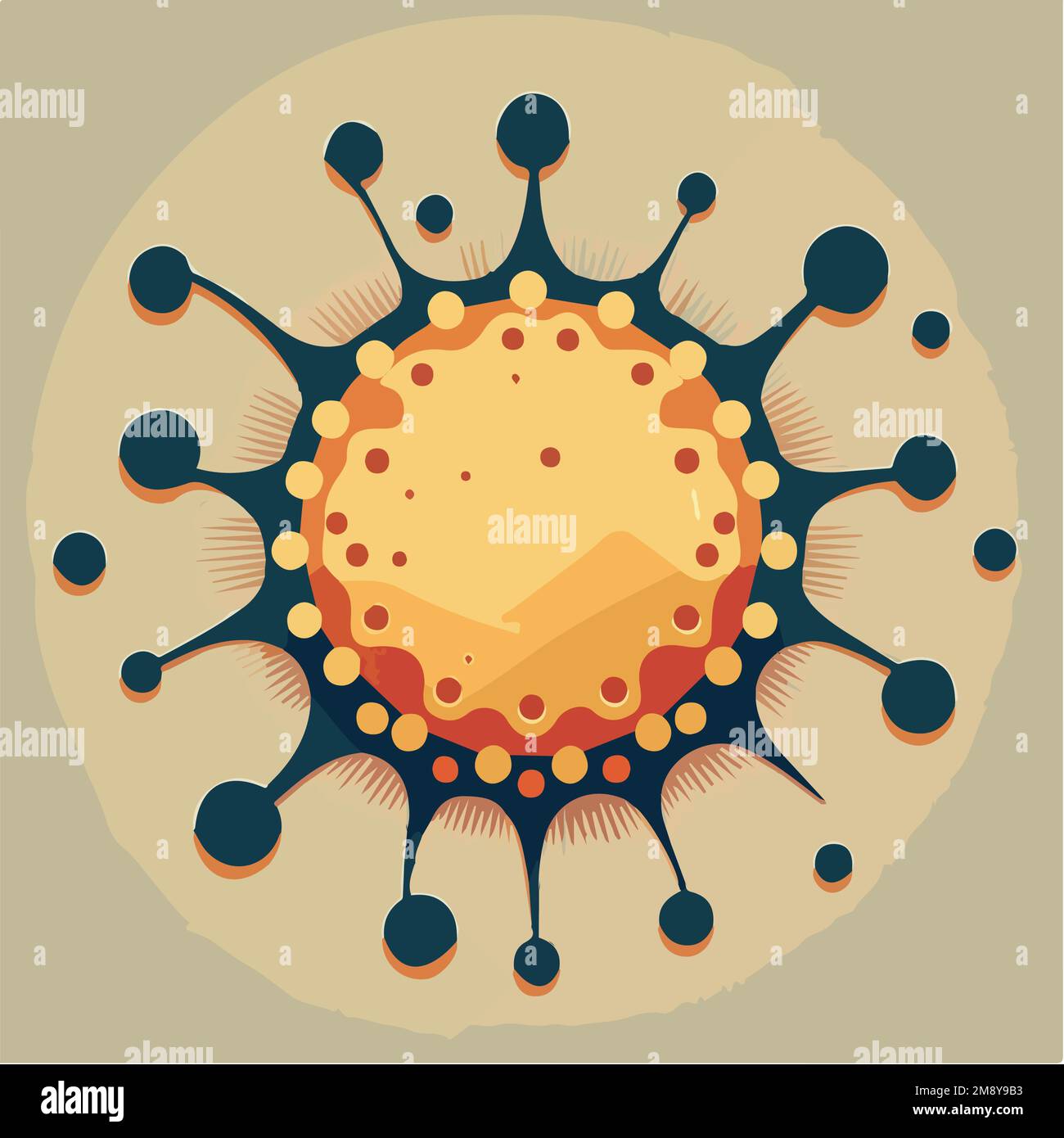 Vector illustration artist rendering of a microscopic rotavirus ...