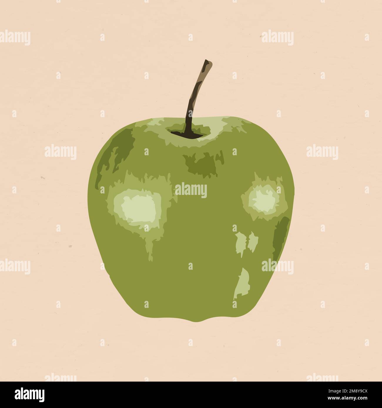 Vectorized green apple fruit design element Stock Vector Image & Art ...