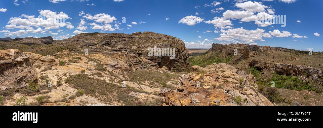 Isalo National Park in Ihorombe Region. Wilderness landscape with water ...