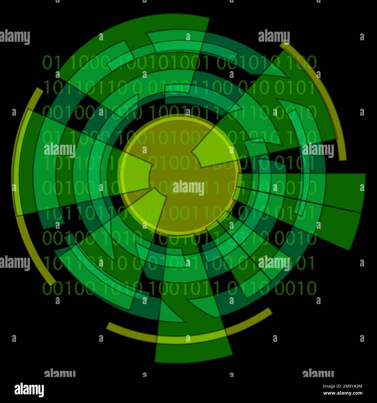 Digital eye with numbers isolated on black background. Vector clipart ...
