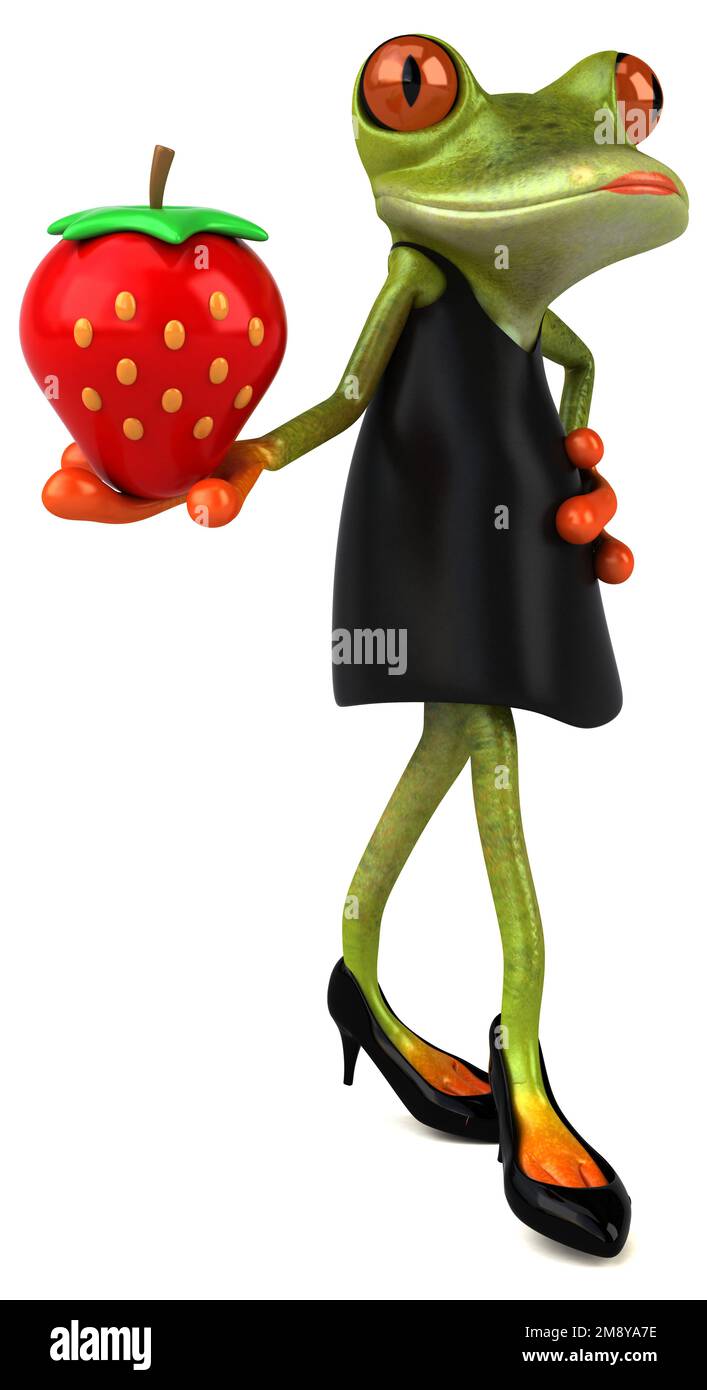 Fun frog - 3D Illustration Stock Photo - Alamy