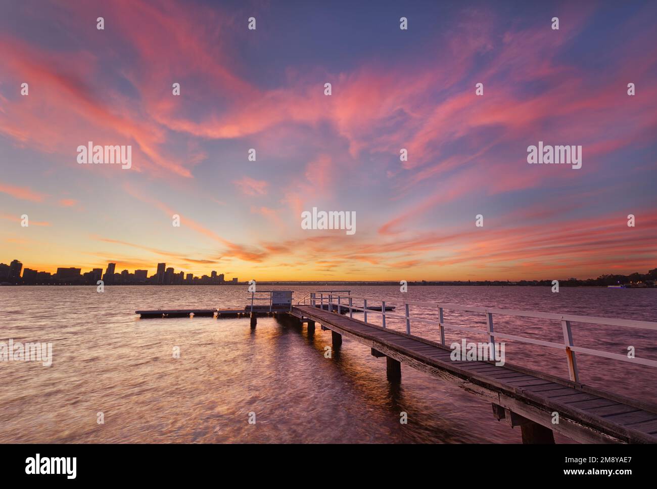 Sunrise across the Swan River, Perth, WA Stock Photo - Alamy