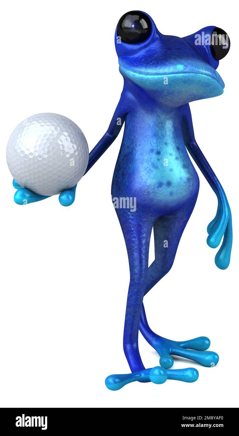 Fun blue frog - 3D Illustration Stock Photo - Alamy