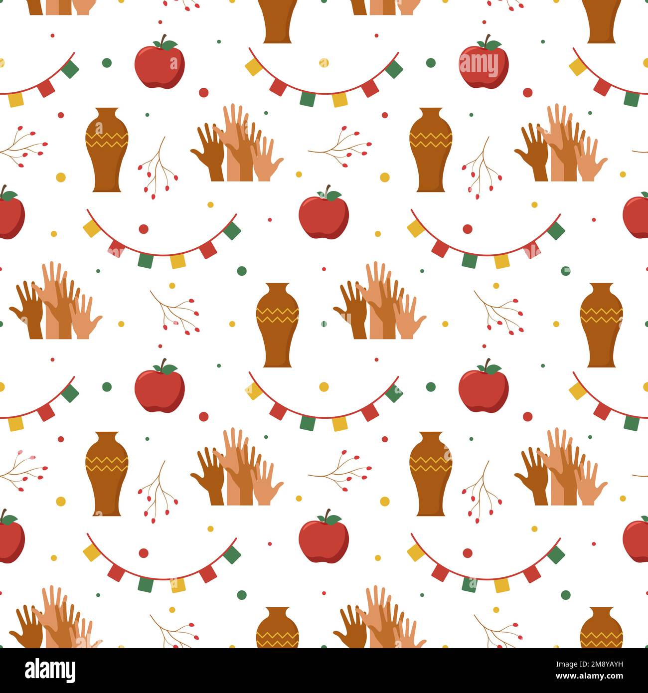 Black History Month Seamless Pattern of African American Holiday in ...