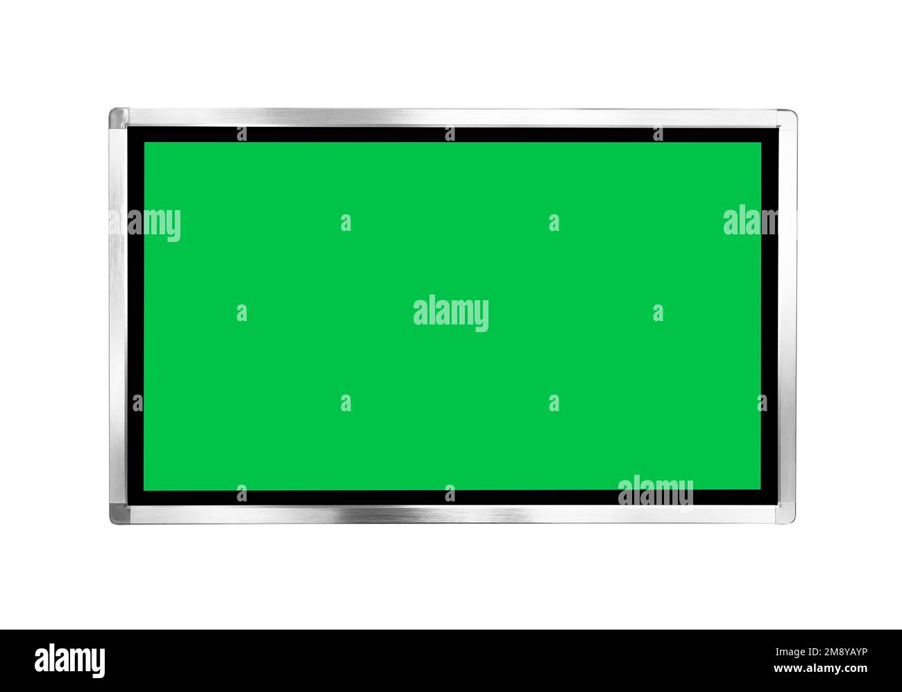 PC computer showing blank isolated green screen with chroma key ...