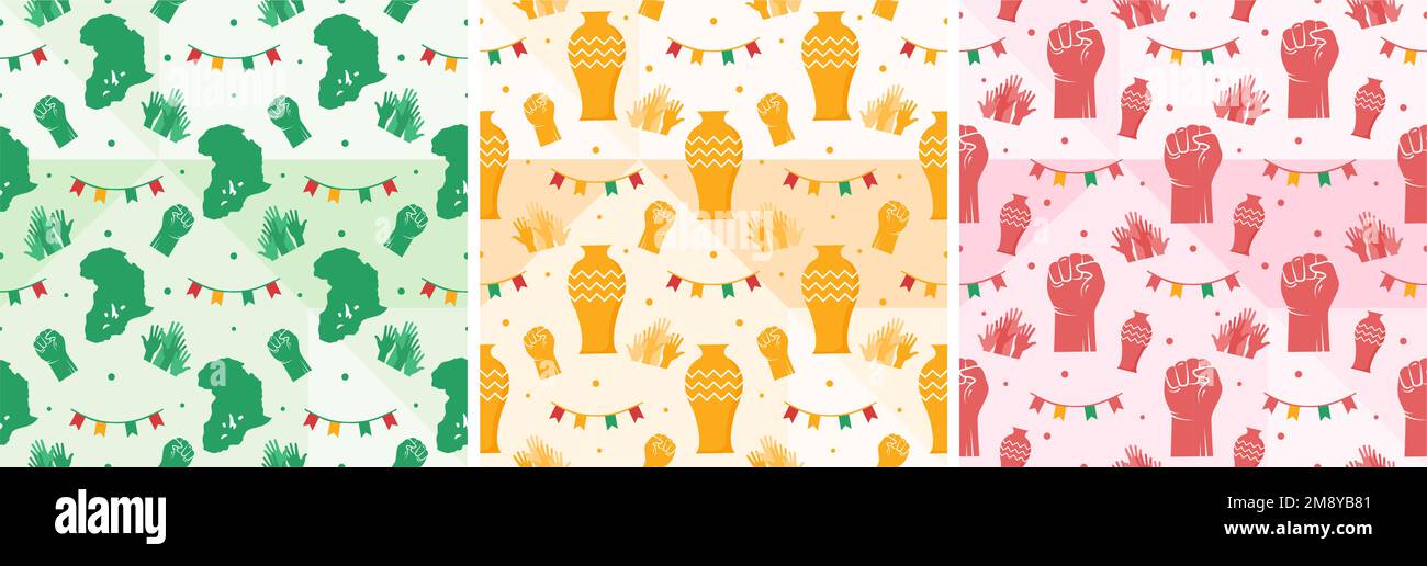 Black History Month Seamless Pattern of African American Holiday in ...