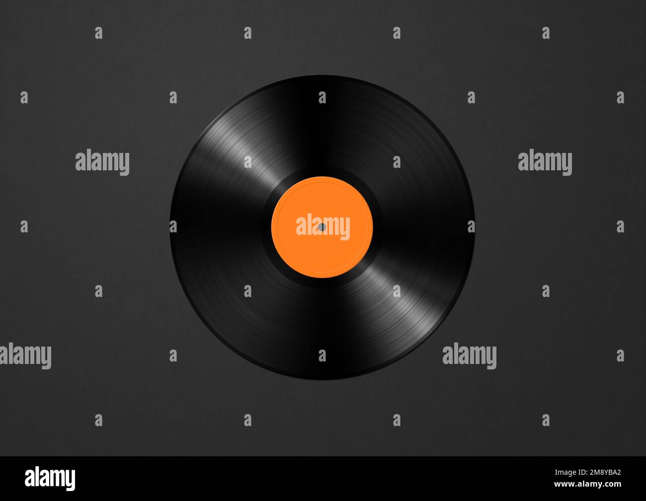 Orange vinyl record isolated on black background. 3D illustration Stock ...
