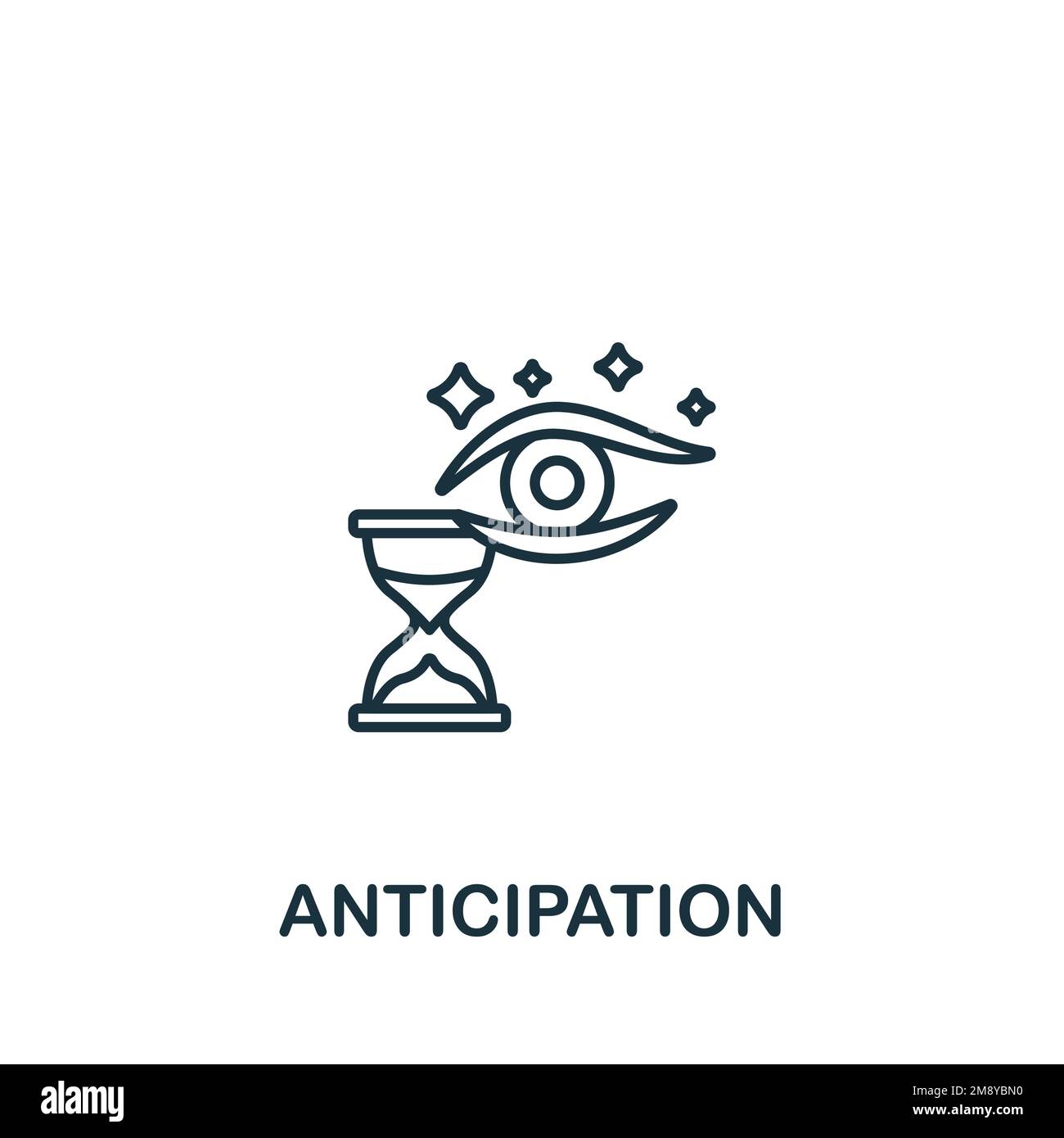 Anticipation icon. Monochrome simple Time Management icon for templates ...
