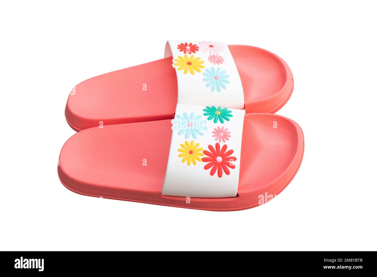 Beach rubber slippers isolated on white background. Flip flops isolated ...