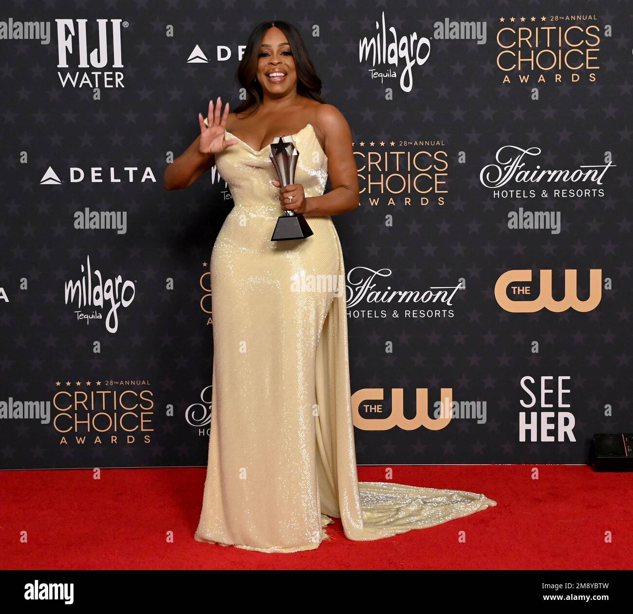 Los Angeles, USA. 15th Jan, 2023. Niecy Nash in the pressroom at the 28th Annual Critics Choice ...