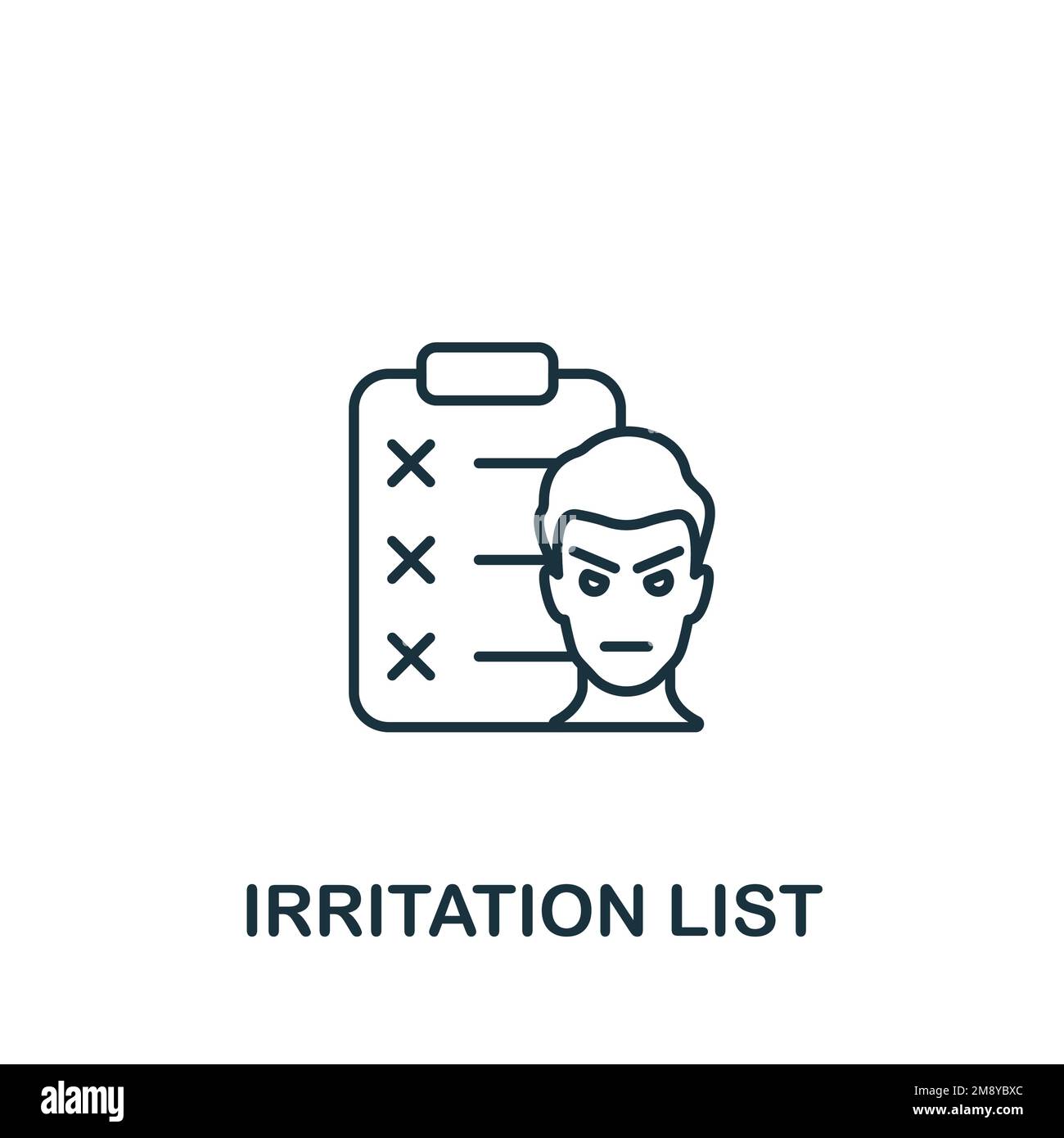 Irritation List icon. Monochrome simple Time Management icon for ...